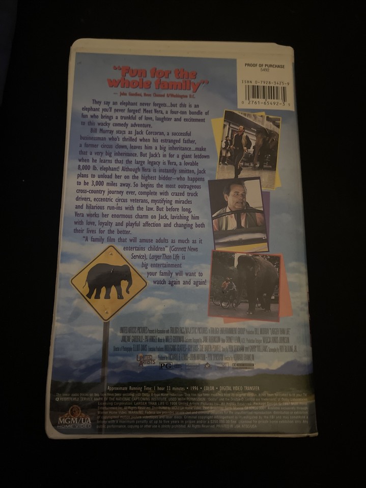 Larger Than Life (VHS, 1997, Family Treasures) 27616549235| eBay