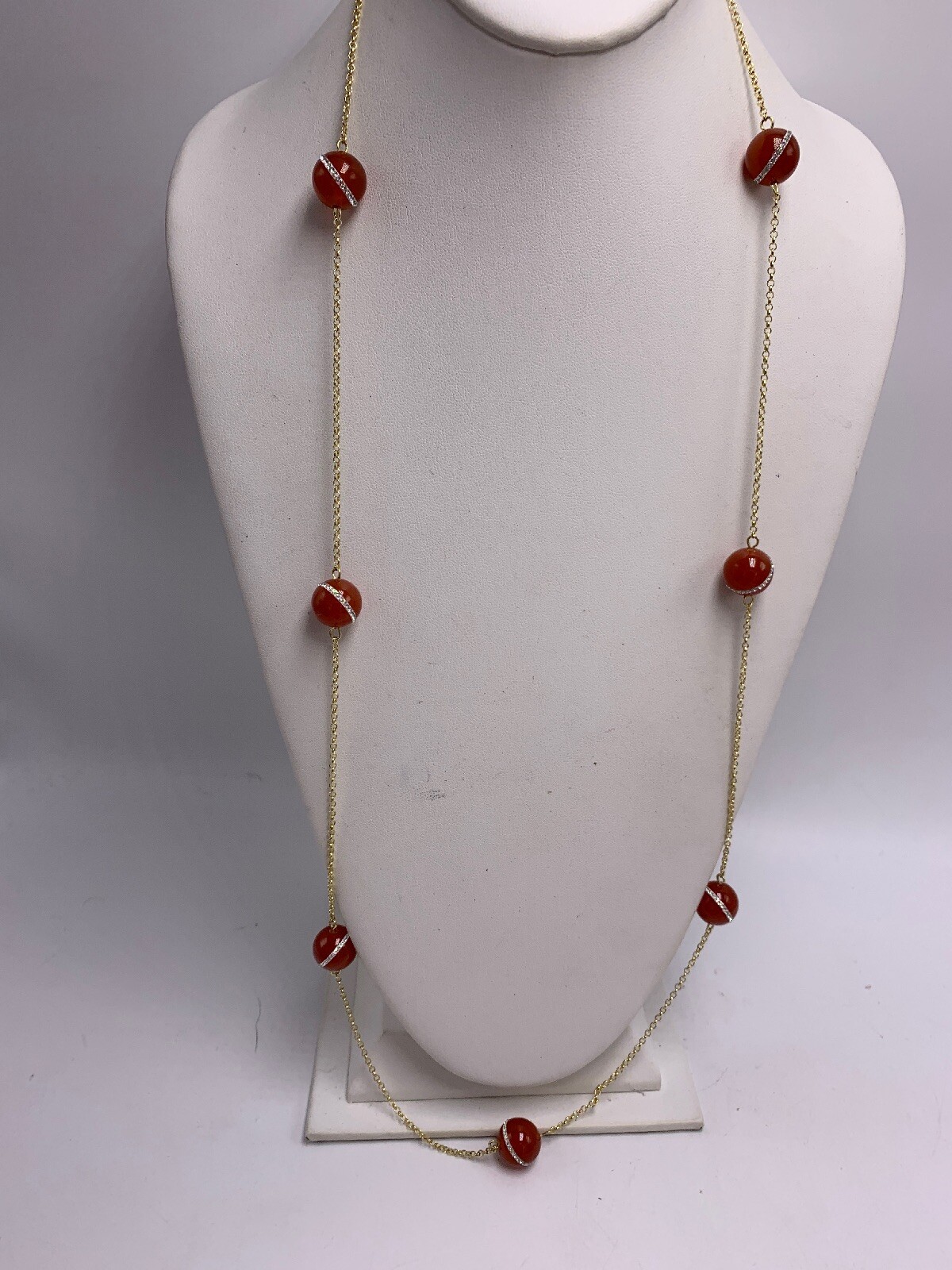 $85 Carolee gold tone pave round stone station necklace S250H | eBay