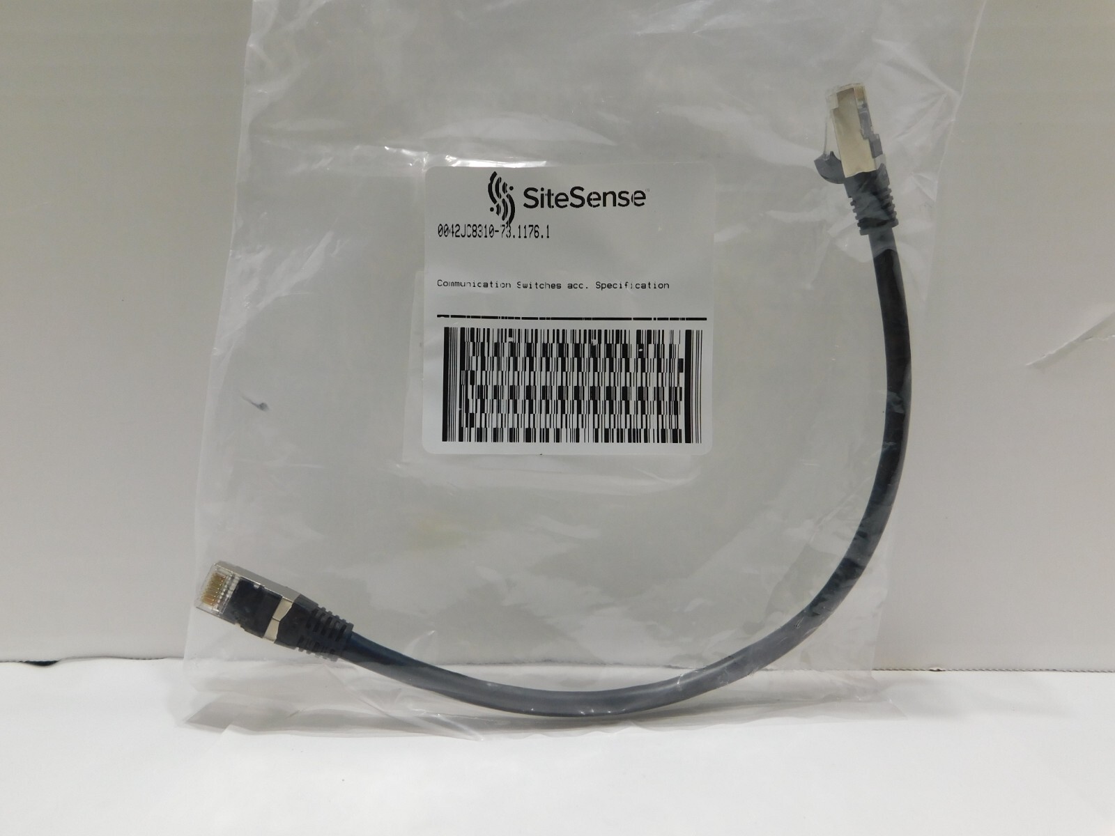 7ea Amphenol Ethernet patch cable Cat 6 Black Sheilded RJ45 1' MP ...