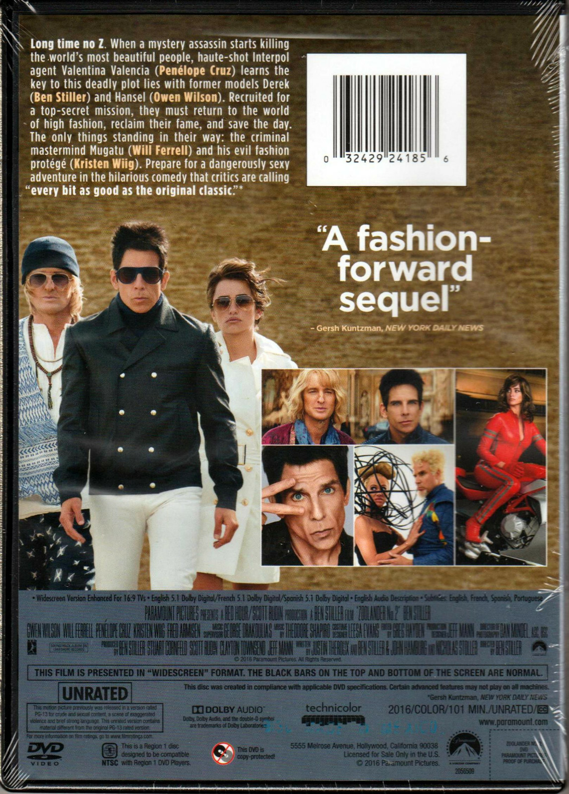 ZOOLANDER No 2 a DVD of with KATY PERRY Olivia Munn JUSTIN BIEBER ...