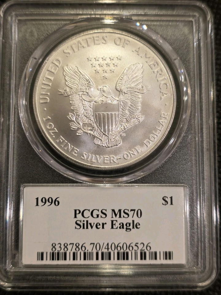 1996 Cleveland Eagle & Sun Label Silver Eagle PCGS MS70 (Pop Of 9!) | eBay