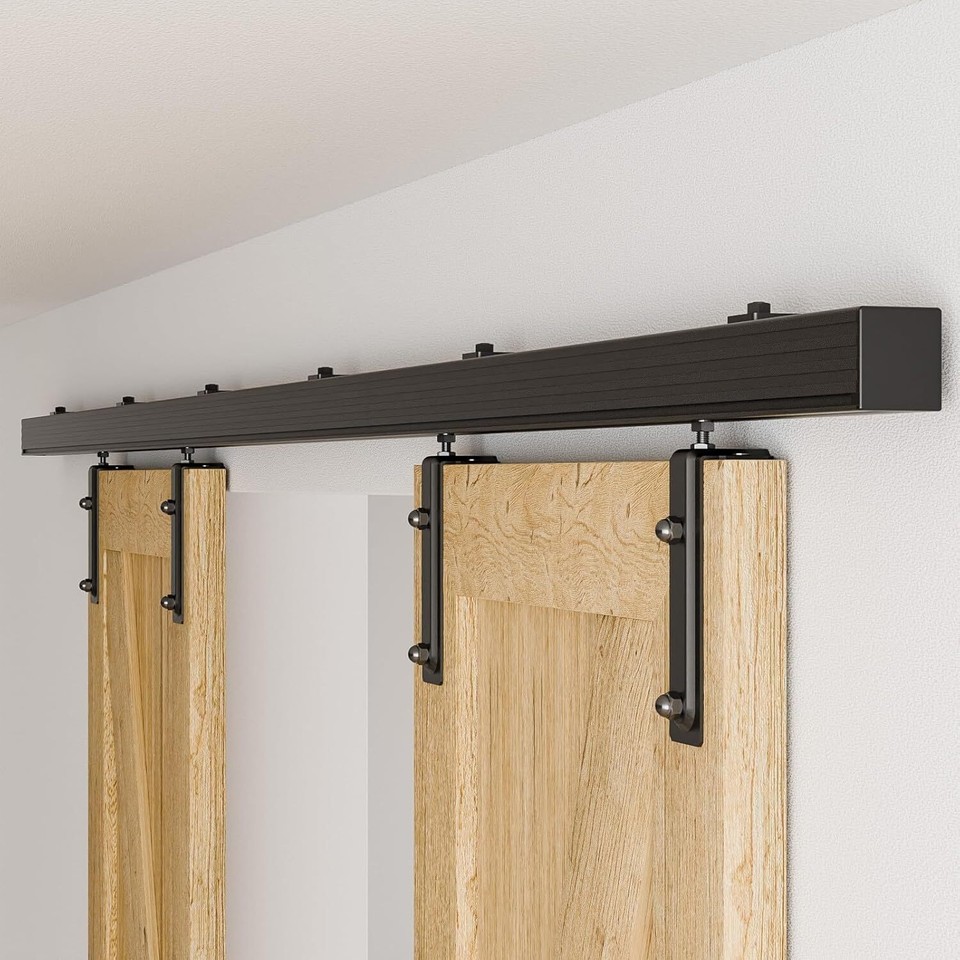 6FT-10FT Box Rail Heavy Duty Sliding Barn DoorHardware Track Kit,Wall ...