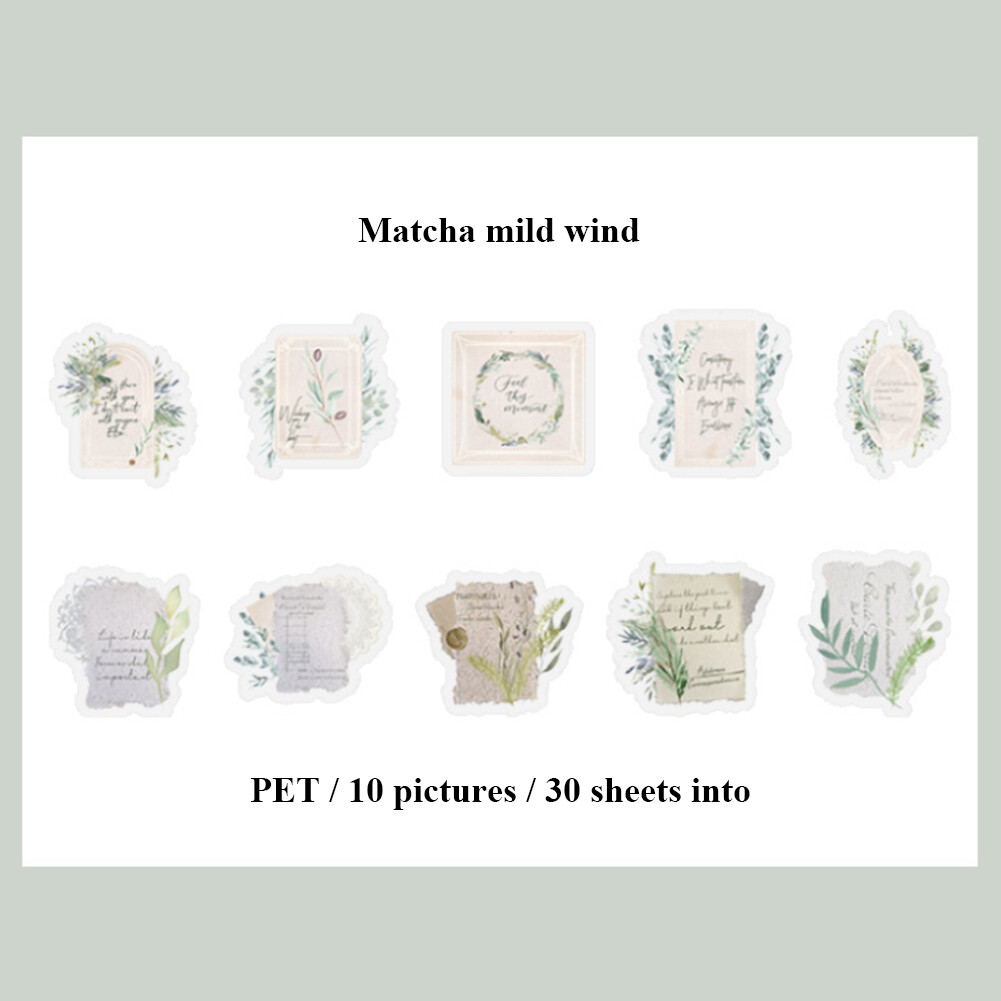 30pcs Creative Stickers Vintage Material PET Sticker Journaling ...