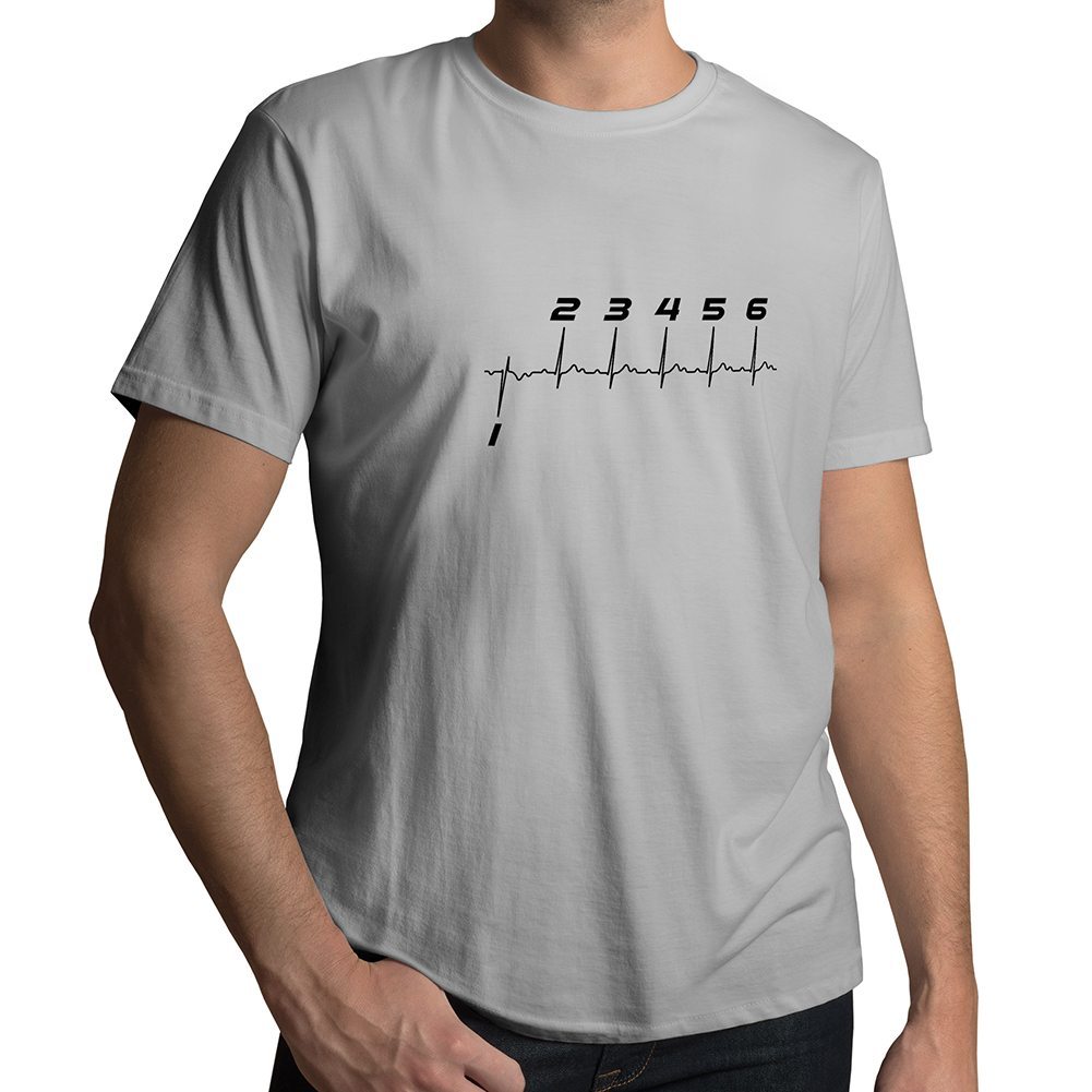 Motorcycle Heart Pulse Shift 1 Down 5 Up Mens Tee T-Shirt Gear Shift ...