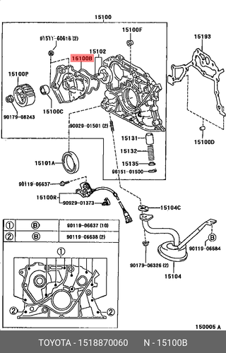 Genuine OE oil pump gasket, 1518870060 for TOYOTA 15188-70060 | eBay.de