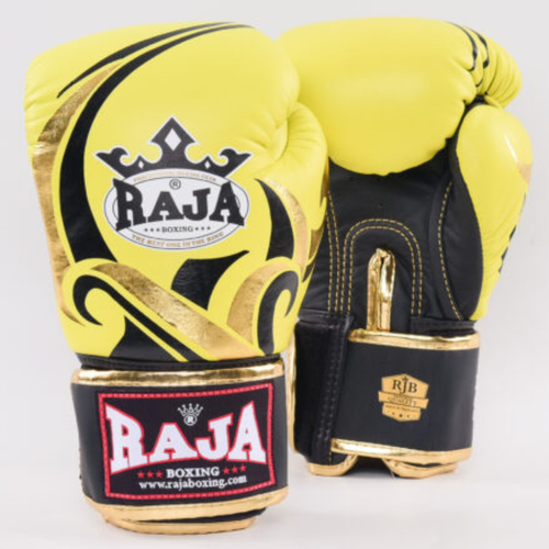 RAJA Yellow Boxing Gloves MuayThai Fight MMA Men Fancy Premium ...
