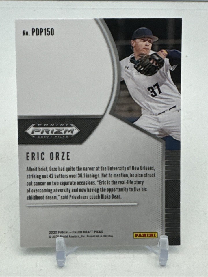 2020 Prizm Draft Picks Eric Orze RC Tampa Bay Rays #PDP150 SIGNED Debut ...