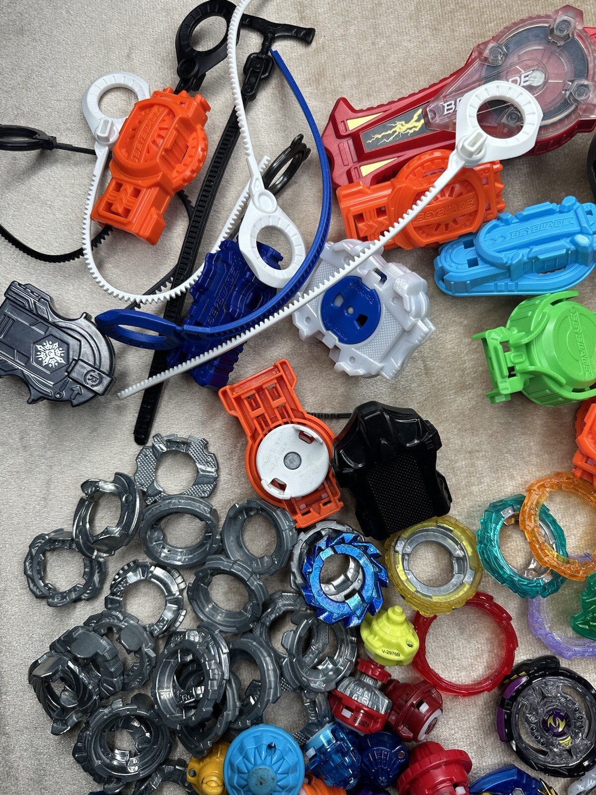 Big Beyblade TOMY Hasbro Takara Metal Plastic String Launchers Lot