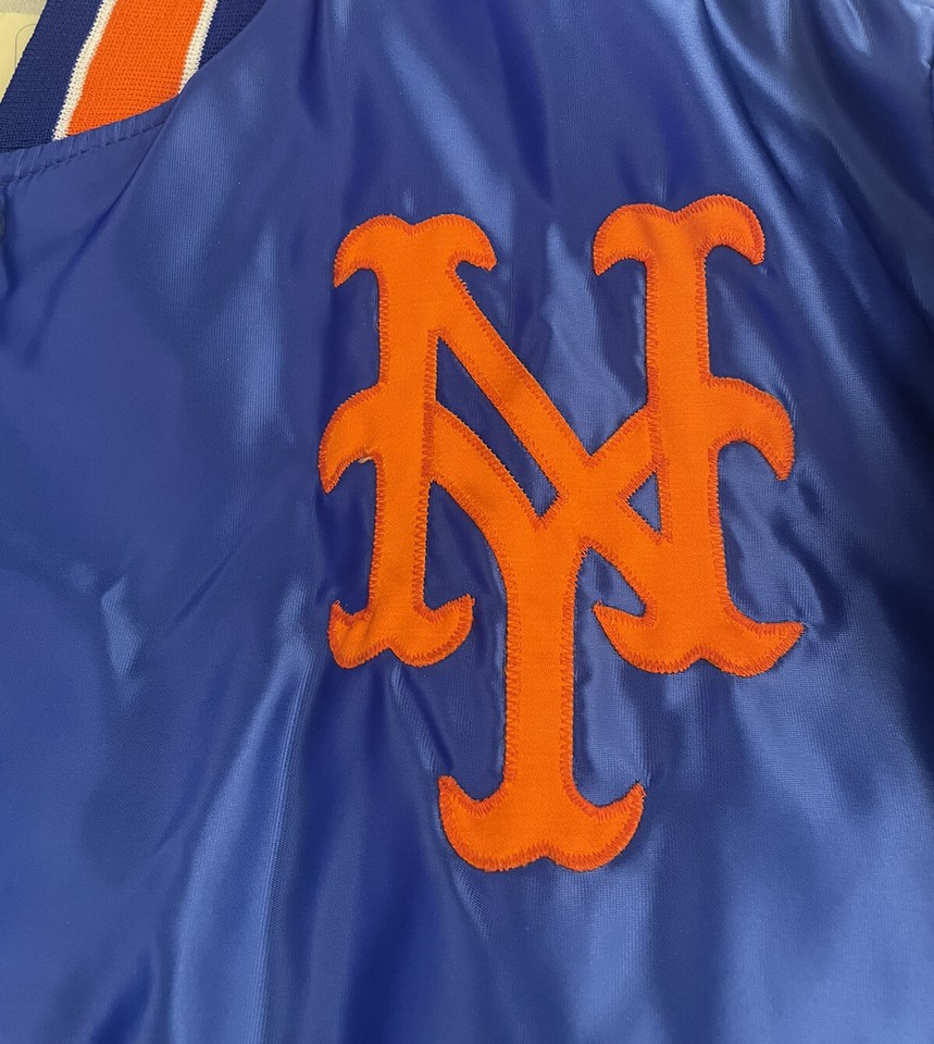 100% Authentic NEW YORK METS JACKET SATIN BOMBER MADE IN USA Size XL | eBay