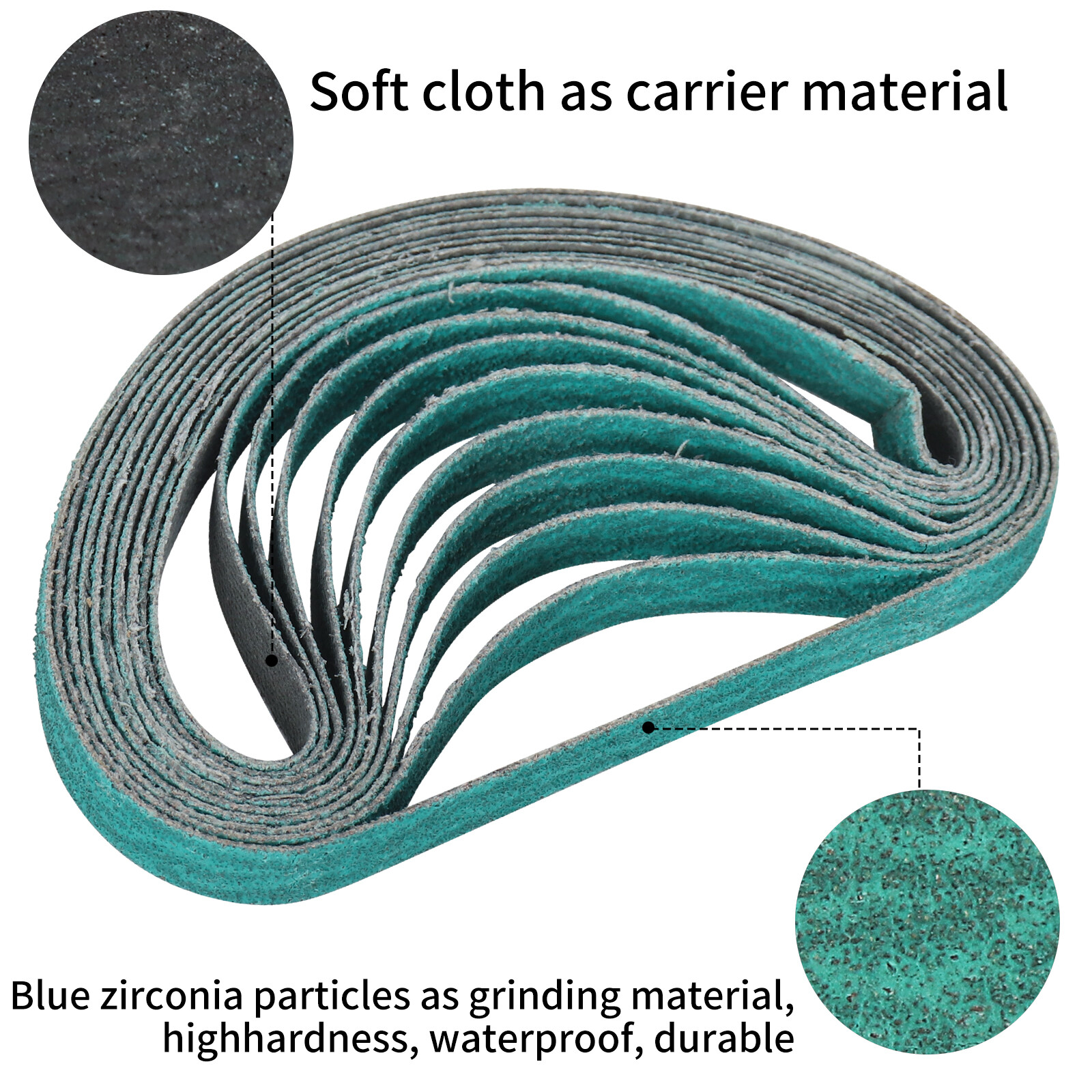 10mm x 330mm Sanding Belts For Belt Sander Sandpaper Abrasive 60 80 120 ...