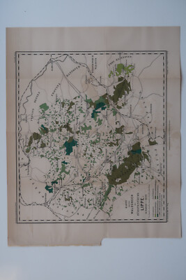 Antique Map-PRINCIPALITY OF LIPPE-FORESTS-GERMANY-Geogr. Gesellschaft ...