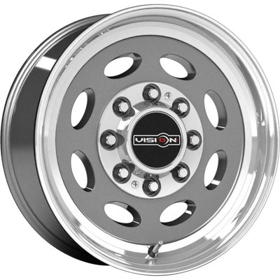 Vision 81A Heavy Hauler 19.5x7.5 8x170 0et 125.2 Gunmetal Machined Lip ...