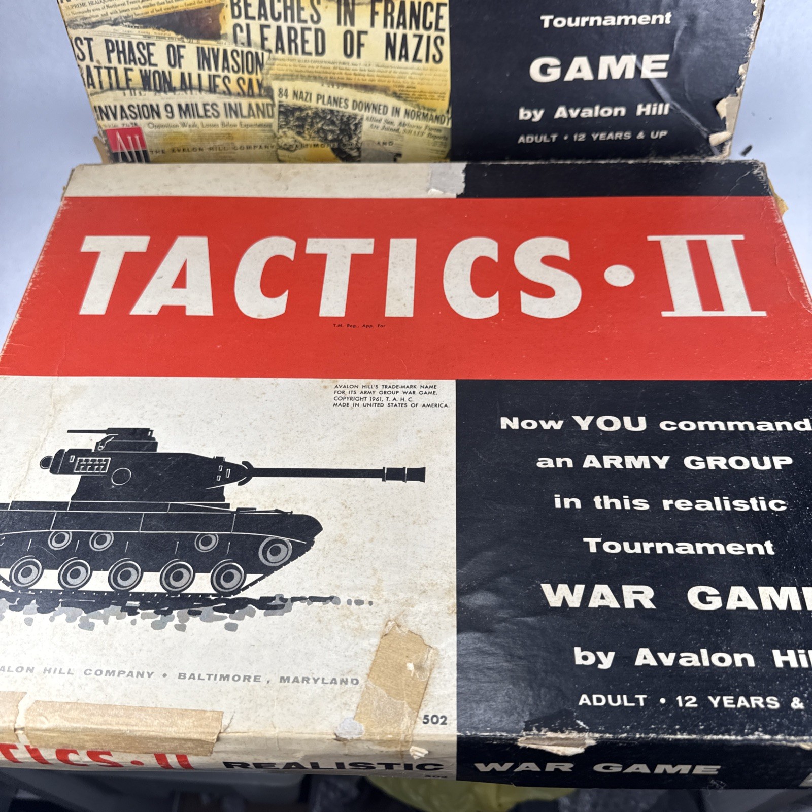 2x Vintage Avalon Hill Board Games D-Day & Tactics II World War II WW2 ...