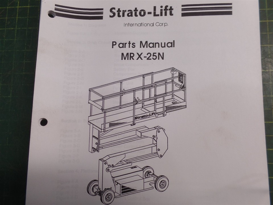 GENUINE STRATO-LIFT PARTS PMV-0699 MRX-25N PARTS MANUAL, PMV0699, N.O.S ...