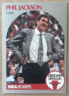PHIL JACKSON, 1990-1991 HOOPS CARD, BULLS HEAD COACH, NBA LEGEND, WOW ...