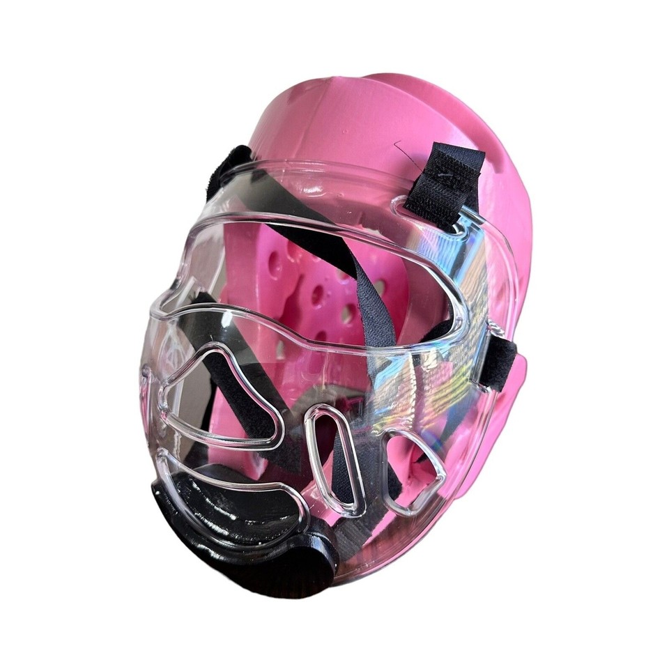 Martial Arts Taekwondo PINK Foam Large Karate Helmet Head Gear W/ Face ...