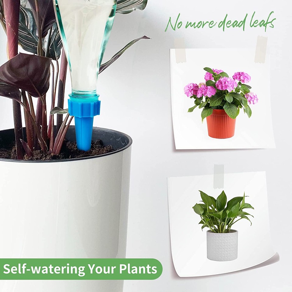 24PCS Self Garden Cone Watering Spike Plant Flower Waterers Bottle ...