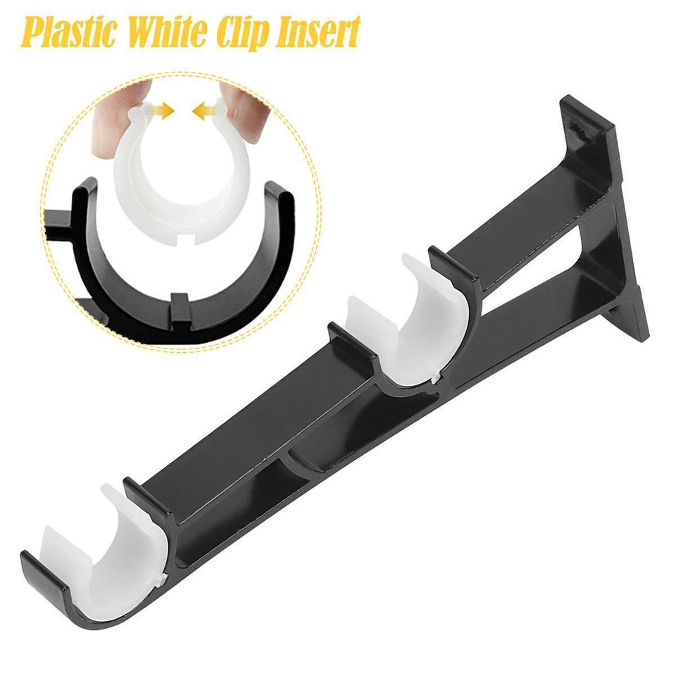 Curtain Pole Single/Double Rod Brackets Window Holder Aluminum Alloy ...