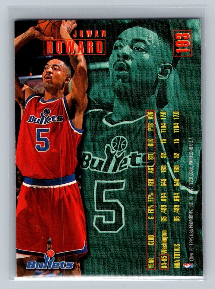 1995-96 Fleer Juwan Howard #193 Washington Bullets | eBay