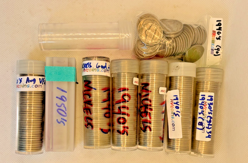 8 Rolls Early Jefferson Nickel Hoard, 1930s - 1960s $16 FV | eBay
