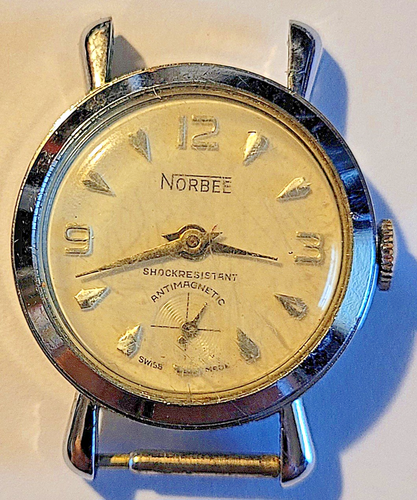 Vintage NORBEE Watch Ladies Silver Tone Mechanical Classic Swiss Made ...