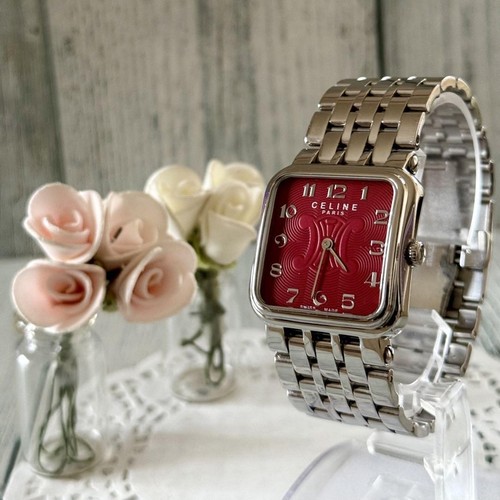 CELINE Watch Square La Palset Red CELINE,11403 | eBay