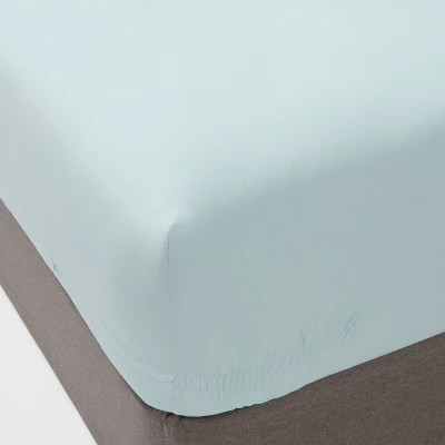 Queen 300 Thread Count Ultra Soft Fitted Sheet Light Blue - Threshold ...