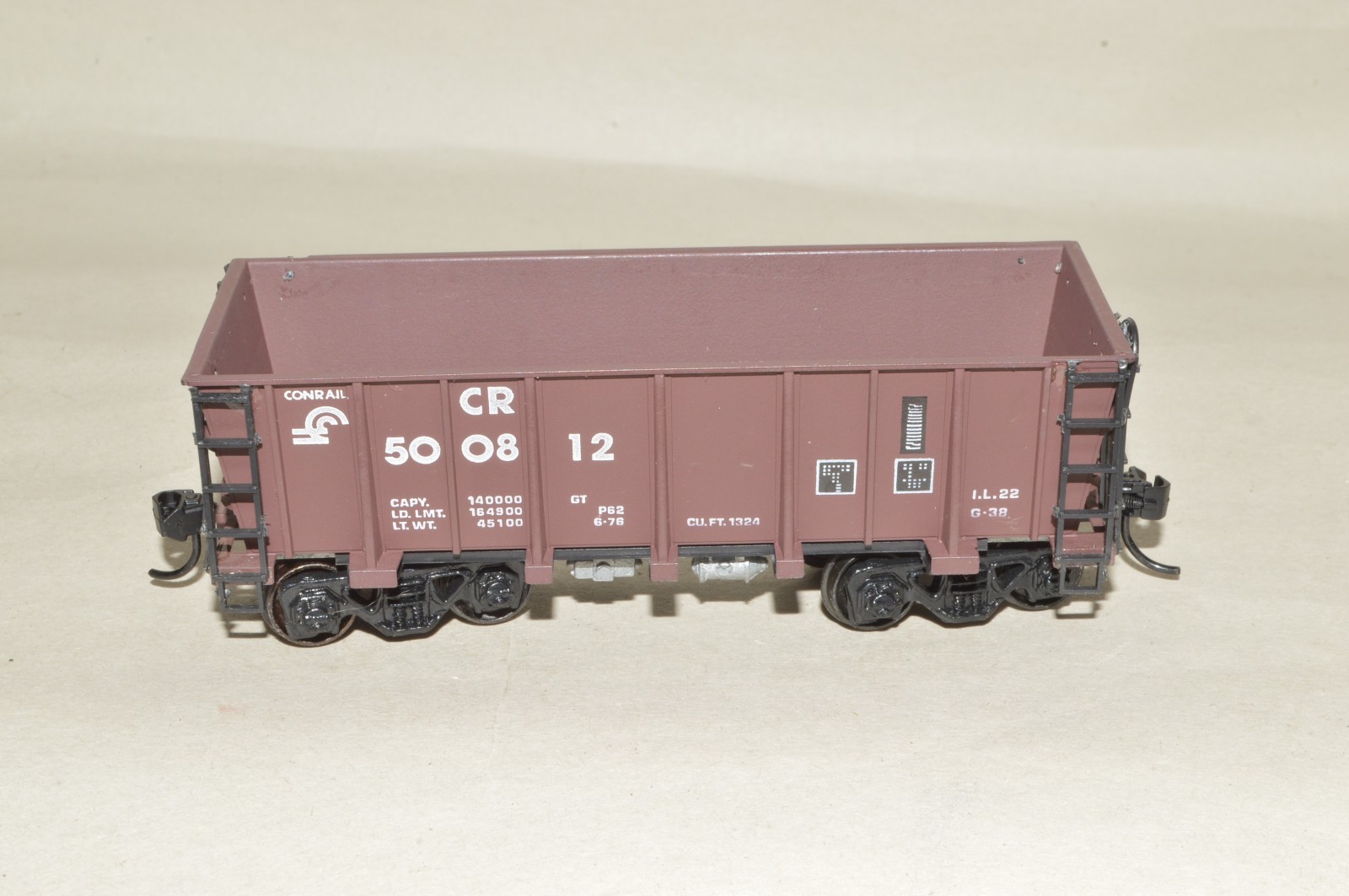 HO scale Roundhouse Conrail RR 27' low side ore gondola car train MW KD ...