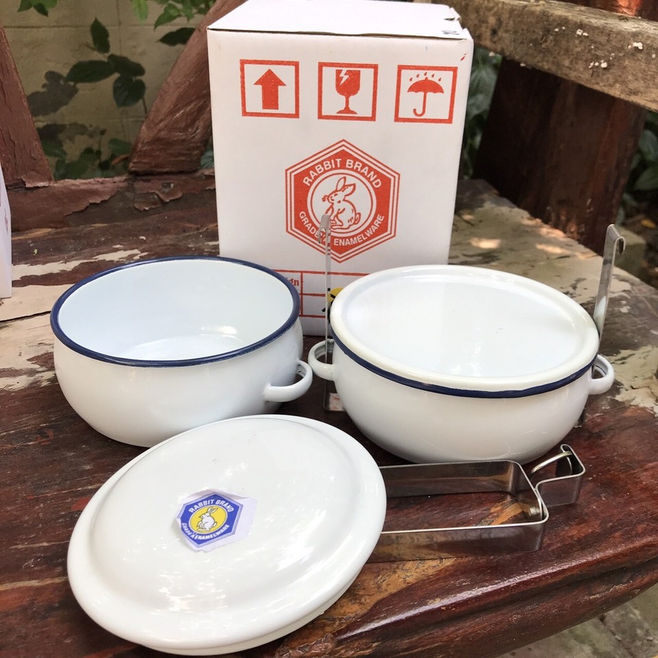 Thai Traditional Enamelware Tiffin Lunch Box Food Container Pinto Bento ...