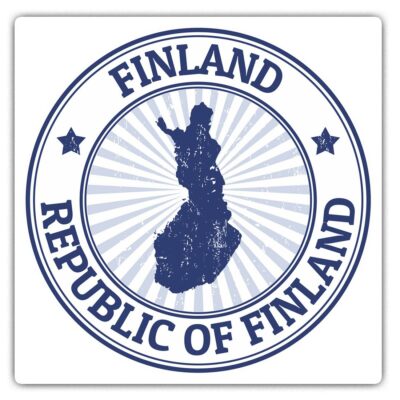 2 x Square Stickers 7.5 cm - Republic Of Finland Travel Map Cool Gift ...