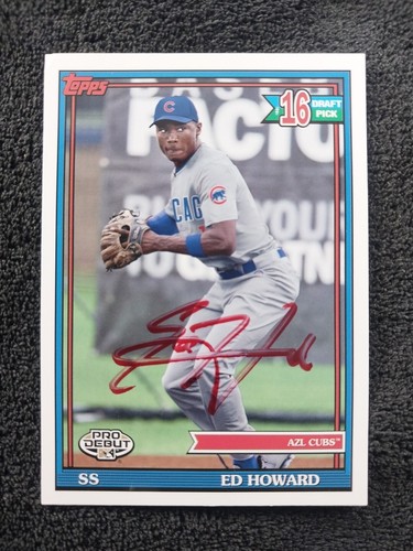 2021 Topps Pro Debut Ed Howard AZL Cubs #PD-164 IP Auto | eBay