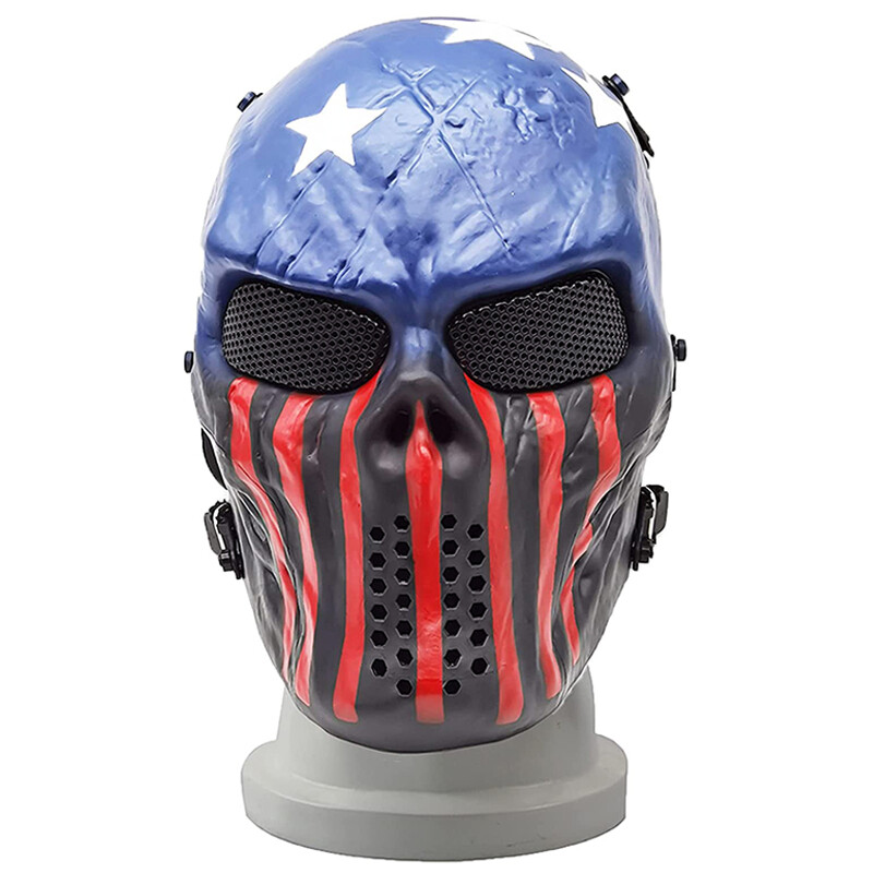 Halloween Full Face Mask Skull Masks with Metal Mesh for Cosplay ...