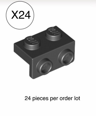 Lego 24 Pieces Black Bracket 1 x 2 - 1 x 2 (part #99781) | eBay
