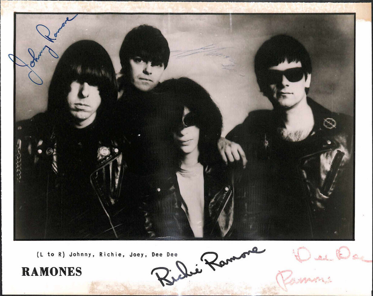 The Ramones Group "by all 4 w/ Joey" Signed Autographed photo BECKETT ...
