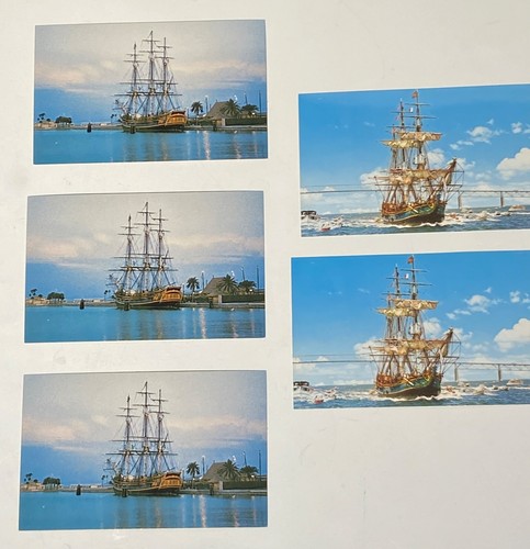 Vintage Postcards Old Pirate Ship The Bounty St. Petersburg Lot of 5 ...
