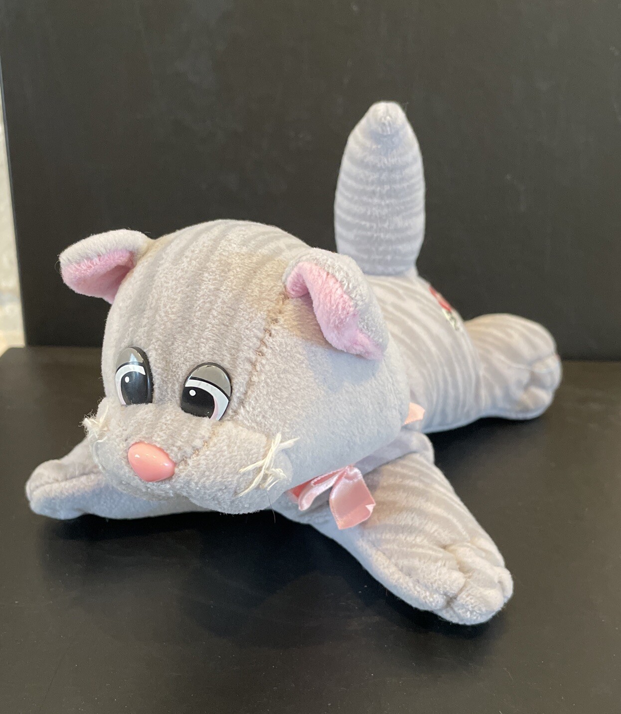 Pound Purries Cat Plush Grey Kitty Stuffed Animal Toy 8" Pink Removable ...