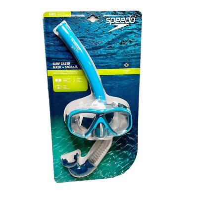 NIB Speedo Kids Ages 3-8 Recreation Surf Gazer Mask and Snorkel Blue ...