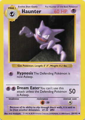 Pokémon TCG - Haunter #29/102 - Base Set - Unlimited - HP | eBay