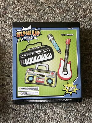 4 pc Inflatable Rock Star 80’s Inflatable Guitar Keyboard Microphone ...