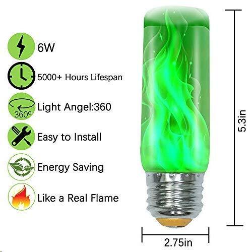 Sunlight Forest - Green LED Christmas Flame Light Bulb Decorations ...