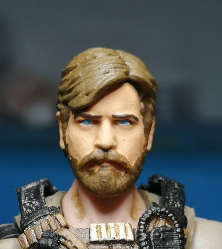 180 OBI WAN CLONE WARS starwars custom male HEADCAST for ACTION FIGURE ...