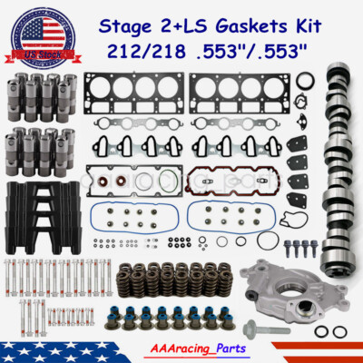 Stage 2 V2 Cam Kit W/Gaskets Lifters Oil Pump For LS LS1/LS2/LS6 4.8/5. ...