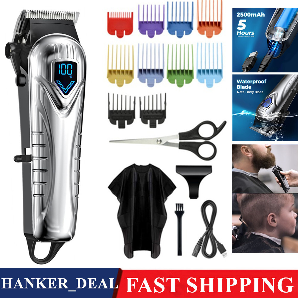 Professional Men Hair Clippers Cordless Trimmer Beard Cutting Machine ...