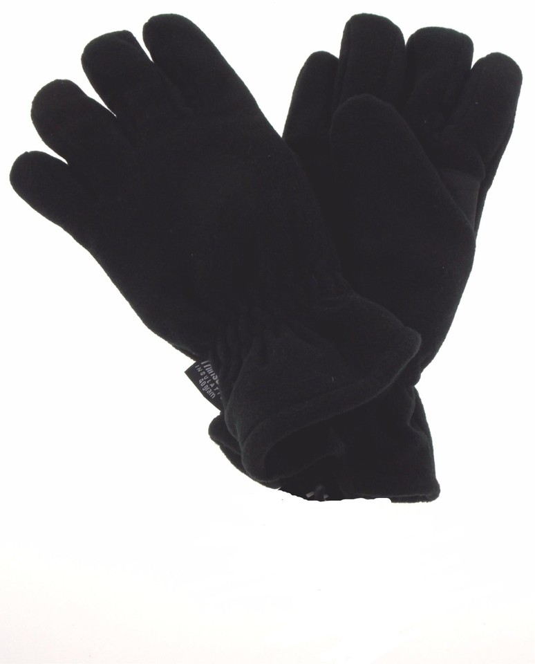 Athletech Mens Black Winter Driving Fleece Gloves 3M Thinsulate Lined ...
