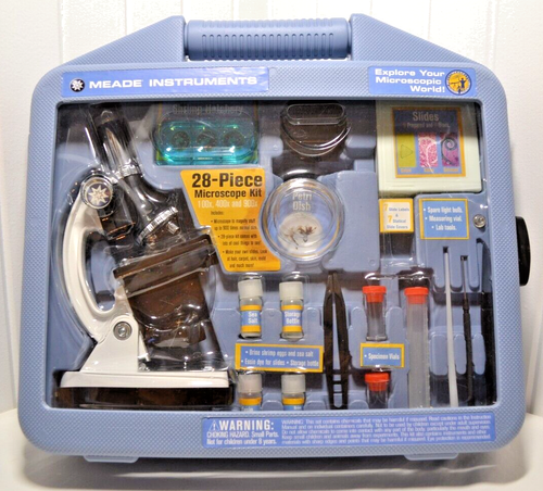Meade Instruments 28 Piece Microscope Kit 100x 400x 900x with Carry ...