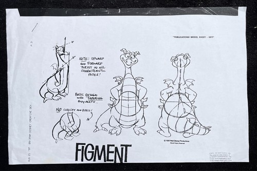 FIGMENT Disney IMAGINEERING ANIMATION 1982 Model Sheet PHOTOCOPY # 2 | eBay