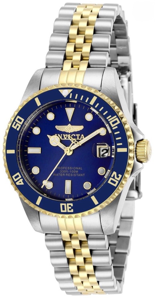 Invicta Pro Diver Men’s Watch – Blue Dial – Two-Tone Stainless Steel ...