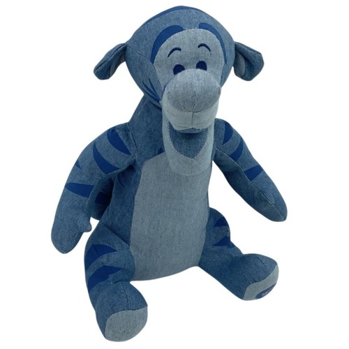 Disney Store Vintage Denim Blue Tigger Plush Toy Stuffed Animal Pre ...