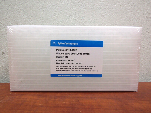 100 Pack Agilent Technologies 5190-9062 Vial, Clear Screw 2ML 100cs | eBay