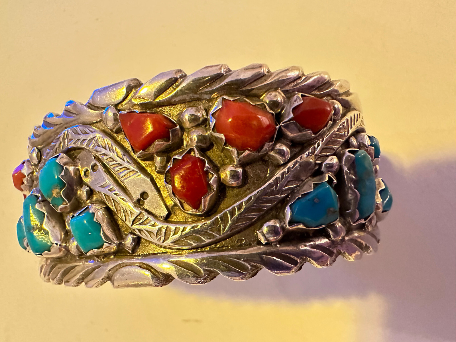 Wayne Cheama Cuff Zuni Sterling Silver Turquoise Cuff… - Gem